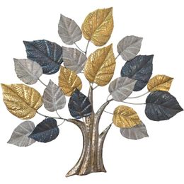HOFMANN LIVING AND MORE Wanddekoobjekt &raquo;Wanddekoration&laquo; Baum aus Metall silber Metall B/H/T: 77cm x 70cm x 3cm
