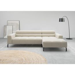 Home Affaire Ecksofa &raquo;Claya, 258 cm breit, L-Form, Kopfteilverstellung&laquo; Moderne Steppung, weicher Polsteraufbau & saugroboterfreundliche H&ouml;he 88% 
