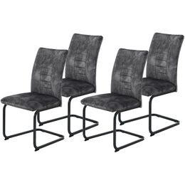 Hela Freischwinger &raquo;GELA&laquo; (Set) 4 Stk.XL, Wellenfederung, Komfortsitz, Vintage Optik, 140kg belastbar Metall, Polyester, Stoff B/H/T: 49cm x 98cm x 