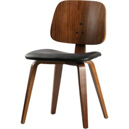 Woood Esszimmerstuhl &raquo;Classic mit Kunstleder-Bezug, B 48 x T 50 x H 81 cm&laquo; () Walnussfurnier-Gestell, Tragkraft 130 kg, Pfleiglicht braun 
