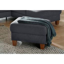 OTTO home Hocker &raquo;Texel&laquo; mit Federkern und Kontrastnaht, F&uuml;&szlig;e Buche eichefarben grau Struktur fein ( 100% Polyester);Luxus-Microfaser (100% Polyester)