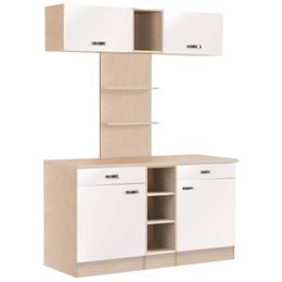 Optifit Buffet &raquo;Faro&laquo;, mit Metallgriffen, Breite 150 cm wei&szlig; akaziefarben, B/H/T: 150cm x 206,6cm x 60cm, Schubladen: 2 Stk. T&uuml;ren: 2 Stk.