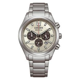 Citizen Herren Chronograph Armbanduhr, Solar, Herrenuhr, analog, Big Date, Stoppfunktion silber Einheitsgr&ouml;&szlig;e