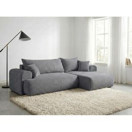 WERK2 Ecksofa &raquo;Ewela 265 x 145 cm modern und bequem&laquo; Boucl&eacute;, L-Form, Schlaffunktion, Bettkasten 100% Polyester B/H/T: 265cm x 100cm x 145cm, Boucl&eacute;, 
