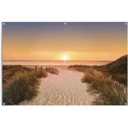 Reinders Poster &raquo;Sonnenuntergang&laquo; leichtes und wasserfestes Gartenposter f&uuml;r den Au&szlig;eneinsatz orange Leinwand B/H/T: 120cm x 80cm x 0,1cm