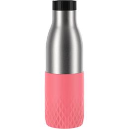 Emsa Trinkflasche &raquo;Bludrop Sleeve&laquo; Edelstahl/Silikon, Quick-Press, 12h warm/24h k&uuml;hl orange Edelstahl, Silikon 500ml