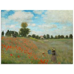 Artland Glasbild &raquo;Mohnfeld bei Argenteuil. 1873&laquo; Blumen 1 Stk. tlg. in verschiedenen Gr&ouml;&szlig;en gr&uuml;n B/H/T: 60cm x 45cm, Glasbild Blumen Querformat, 1 Stk.