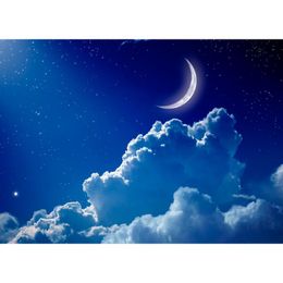 papermoon Fototapete &raquo;Night Sky with Moon&laquo; glatt bunt Vlies B/L: 4m x 2,6m, Bahnen: 8 Stk.