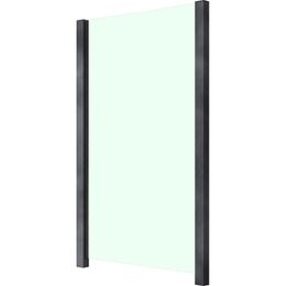 STAKET PRO Zaun Glaszaun, Gesamtl&auml;nge: 1,14 m, 2 Pfosten grau Aluminium, Glas Pfosten: 2 Stk.