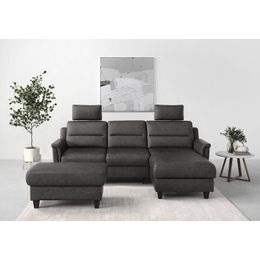 Sit & More sit&more Ecksofa &raquo;Far&ouml; L-Form&laquo; inklusive Federkern, wahlweise mit Schlaffunktion und Bettkasten grau B/H/T: 234cm x 90cm x 168cm, Microfaser, 