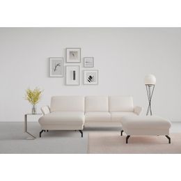 Sit & More sit&more Ecksofa &raquo;Fashion L-Form&laquo; wahlweise mit Kopfteilverstellung und Vorziehsitz, motorisch beige B/H/T: 253cm x 84cm x 165cm, Luxus-Microfaser 