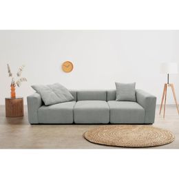 Home Affaire Big-Sofa &raquo;Gerrid&laquo; Cord-Bezug, bestehend aus Modulen: 2 Eck- und ein Mittelelement grau 100% Polyester B/H/T: 301cm x 69cm x 108cm, Cord