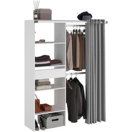 Parisot Mehrzweckschrank &raquo; Bari 1&laquo; Packung, 1 Stk. tlg. Baumwollmix, Holzwerkstoff wei&szlig;, B/H/T: 143cm x 182cm x 48cm, Schubladen: 1 Stk., Basic