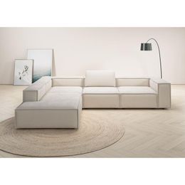 Home Affaire Ecksofa &raquo;Watertown moderne L-Form&laquo; Breite 311 cm beige 100% Polyester B/H/T: 331cm x 68cm x 261cm, Flachgewebe SIMPLY CLEAN, langer 