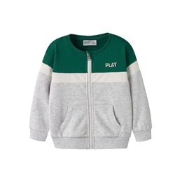 name it Sweatshirt mit Rei&szlig;verschluss in Light Grey Melange1 | Gr.: 104