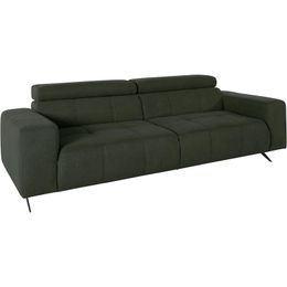 DOMO collection 2-Sitzer &raquo;Trento, mit Kufenfu&szlig; oder Einzelfu&szlig;&laquo; whlw. verstellbare Kopfteile, passend f&uuml;r g&auml;ngige Saugroboter gr&uuml;n 100% Polyester B/H/T