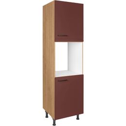 Nobilia Herdumbauschrank &raquo;"Easytouch", Ausrichtung w&auml;hlbar, mit zwei zus&auml;tzlichen T&uuml;ren,&laquo; vormontiert, Breite/H&ouml;he: 60/167,8 cm rot B/H/T: 60cm x 