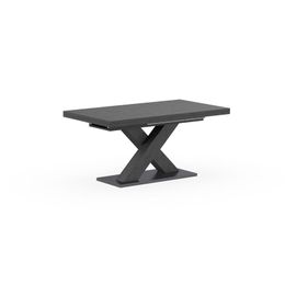 M&auml;usbacher Esstisch &raquo;Komfort Tisch&laquo; Esstisch mit X Gestell und Bodenplatte. Breite 160-260 grau B/H/T: 160cm x 76cm x 90cm