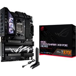 Mainboard &raquo;ROG CROSSHAIR X870E HERO&laquo; schwarz Renommierte Software: ASUS DriverHub, Dolby Atmos, GlideX, HWiNFO, geb&uuml;ndeltes 1-Jahres-AIDA64 Extreme-