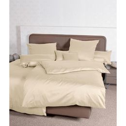 Janine Bettw&auml;sche &raquo;Colors&laquo; 3 Stk. feinf&auml;dige uni Bettw&auml;sche f&uuml;r alle Jahreszeiten, Markenrei&szlig;verschluss beige Mako-Satin, Obermaterial: 100% Baumwolle B/L: 
