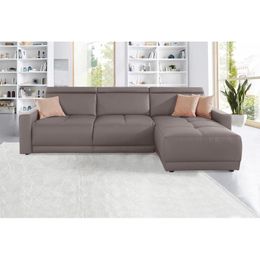 DOMO collection Ecksofa &raquo;Ava mit moderner Sitzheftung & toller Doppelnaht, komfortabel, L-Form&laquo; mit Recamiere, inkl. Federkern, wahlweise mit 