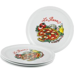 Creatable Pizzateller &raquo;Milano La Pizza, Teller Set, 4-tlg.&laquo; Vielseitig einsetzbar, Europ&auml;ische Qualit&auml;t wei&szlig; Porzellan 30cm