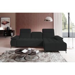 WERK2 Ecksofa &raquo;Focus-S, inkl. elektr. Sitzvorzug, manuelle Kopfteilverstellung&laquo; elektr. Sitztiefenverstellung, flexible Kopfst&uuml;tzen, 12cm F&uuml;&szlig;e, L-Form