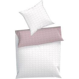 Dyckhoff Wendebettw&auml;sche &raquo;Graphic&laquo; 2 Stk. rosa Renforc&eacute;, Obermaterial: 100% Baumwolle B/L: 135cm x 200cm, 1 Stk., 1 Stk., Renforc&eacute;, B/L: 80cm x 80cm, 2 Stk.