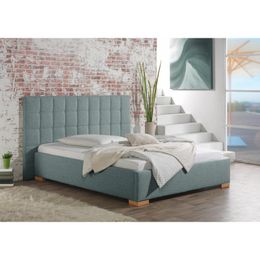 Maintal Polsterbett &raquo;Cueno&laquo; mit und ohne Matratze in 2 Ausf&uuml;hrungen, Steppung mit Knopfheftung blau Strukturstoff (100% Polyester) Liegefl&auml;che L&auml;nge B: 200cm 