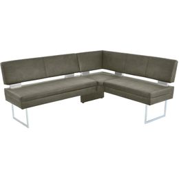 K+w Komfort & Wohnen K+W Komfort & Wohnen Eckbank langer Schenkel links oder rechts, mit dekorativen Distanzhalter beige B/H/T: 199cm x 89cm x 158cm, Leder Longlife BRONCO
