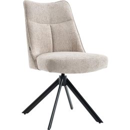 Home Affaire Drehstuhl &raquo;Corda&laquo; (Set) 2 Stk.tolle Optik beige Metall, Polyester B/H/T: 50cm x 45cm, 2 Stk.