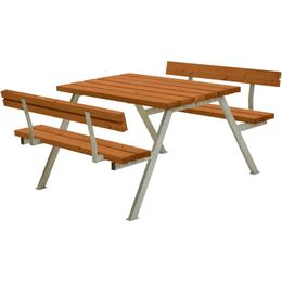 Plus Garten-Essgruppe &raquo;Alpha Kombim&ouml;bel mit 2 R&uuml;ckenlehnen&laquo; 1 Stk. tlg. 118x185x76/45 cm braun B/H/T: 185cm x 76cm x 118cm