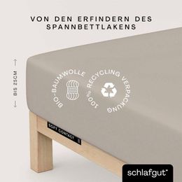 Schlafgut Spannbettlaken &raquo;Soft Contact&laquo; 100% Bio Baumwolle beige Feinbiber, Obermaterial: 100% Baumwolle B/L: 200cm, 1 Stk., Feinbiber, 120-130x200 25cm