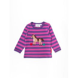 Toby tiger Langarmshirt mit Pferde Applikation in lila | Gr.: 80
