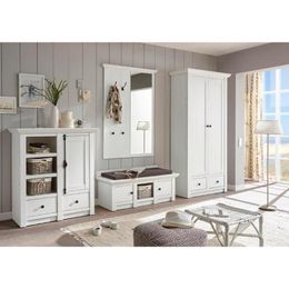 Home Affaire Garderoben-Set &raquo;California, Komplettset im Landhausstil, moderne Garderobe&laquo; 4 teiliges Set bestehend aus Garderobenschrank, Sitzbank etc.