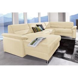 Sit & More sit&more Wohnlandschaft &raquo;Ascara U-Form&laquo; inklusive Boxspring/Federkern-Polsterung, wahlweise mit Schlaffunktion beige NaturLeder in Sitz und R&uuml;cken, 