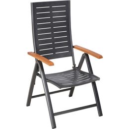 Merxx Gartensessel &raquo;Tinos&laquo; 1 Stk. tlg. folierte Armlehnen in Holzoptik grau Folie B/H/T: 58,5cm x 114,5cm x 67,5cm