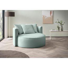 LeGer Home by Lena Gercke XXL-Sessel &raquo;ISALIE Samtoptik, Lesesessel, Loveseat, inklusive Zierkissen&laquo; extra gro&szlig;e Sitzfl&auml;che, optional mit Hocker, 3 