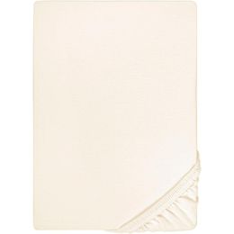 Biberna Spannbettlaken &raquo;Marc&laquo; aus Baumwolle, f&uuml;r Matratzen bis 22 cm H&ouml;he, Bettlaken, Spannbetttuch beige Jersey, Obermaterial: 100% Baumwolle B/L: 200cm, 1 