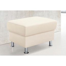 Trendmanufaktur Hocker &raquo;Rondo, Polsterhocker zur Serie, Breite 67 cm, F&uuml;&szlig;e chromfarben&laquo; Fu&szlig;hocker wahlweise mit Federkern, in verschiedenen Bez&uuml;gen 