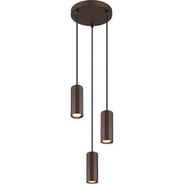 Globo LIGHTING H&auml;ngeleuchte &raquo;JAMES&laquo; GU10 1 Stk. H&auml;ngelampe/Pendelleuchte/Esszimmer/Wohnzimmer/Esstisch braun &Oslash; 6cm H: 120cm, 1 Stk.