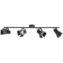 Brilliant Deckenstrahler &raquo;Movie&laquo; GU10 1 Stk. Warmwei&szlig; LED Spotrohr 4flg schwarz matt schwarz 4, H: 16,5cm, 1 Stk.