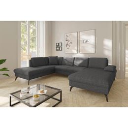 Sit & More sit&more Wohnlandschaft &raquo;Morris Jubi U-Form, B: 300 cm&laquo; mit Armteilfunktion & 1 Zierkissen, optional Schlaffunktion grau 100% Polyester B/H/T: 300cm x
