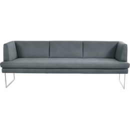 K+w Komfort & Wohnen K+W Komfort & Wohnen Polsterbank &raquo;Cube&laquo; Hammerkissenoptik, 2 Breiten, Hochkantkufe in Edelstahloptik blau B/H/T: 229cm x 82cm x 67cm, Leder CLOUD
