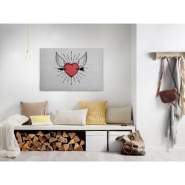 A.S. Cr&eacute;ation Leinwandbild &raquo;tattoo you&laquo; Kunst Modern 1 Stk. tlg. Keilrahmen Bild Herz Leinwand-Bild Wohnzimmer modern Wandbild Kinder rot Massivholz, Stahl B/H/T: 
