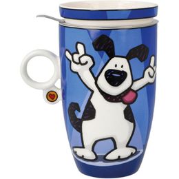 Goebel Tasse &raquo;Ed Heck - Rock On&laquo; F&uuml;llmenge 0,45l blau Fine China-Porzellan, Metall 14cm