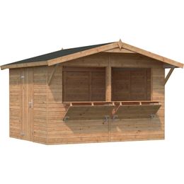 Palmako Ger&auml;tehaus &raquo;Marktstand Stella&laquo; hellbraun braun Massivholz Einheitsgr&ouml;&szlig;e
