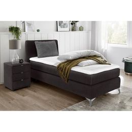 Jockenh&ouml;fer Boxspringbett &raquo;"Elfie" inkl. Topper&laquo; erh&auml;ltlich in den Breiten 90,140 & 180cm und diversen Farbvarianten grau Bezug Bett: Microfaser (100% Polyester);