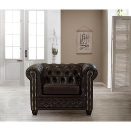 Home Affaire Chesterfield-Sessel &raquo;Rysum Sessel&laquo; passend zur Serie "Rysum" B/T/H: 94/86/72 cm braun Luxus-Microfaser Lederoptik (100% Polyester) 