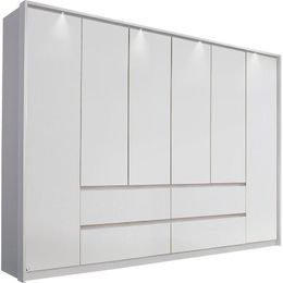 Rauch Dreht&uuml;renschrank &raquo;Mainz mit Passepartout&laquo; optional mit Beleuchtung, Au&szlig;ent&uuml;ren mit Push-to-Open Funktion wei&szlig; Holzwerkstoff B/H/T: 275cm x 212cm